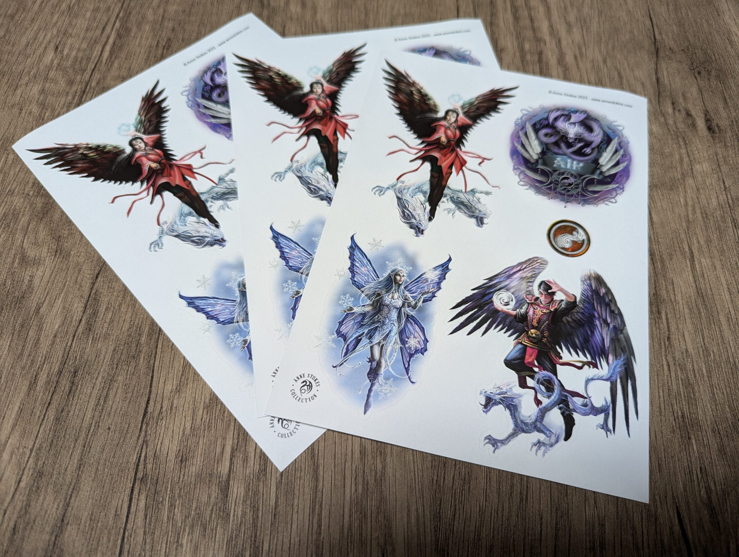 Anne Stokes Sticker Sheets – Elemental Magic – FairyPuzzled
