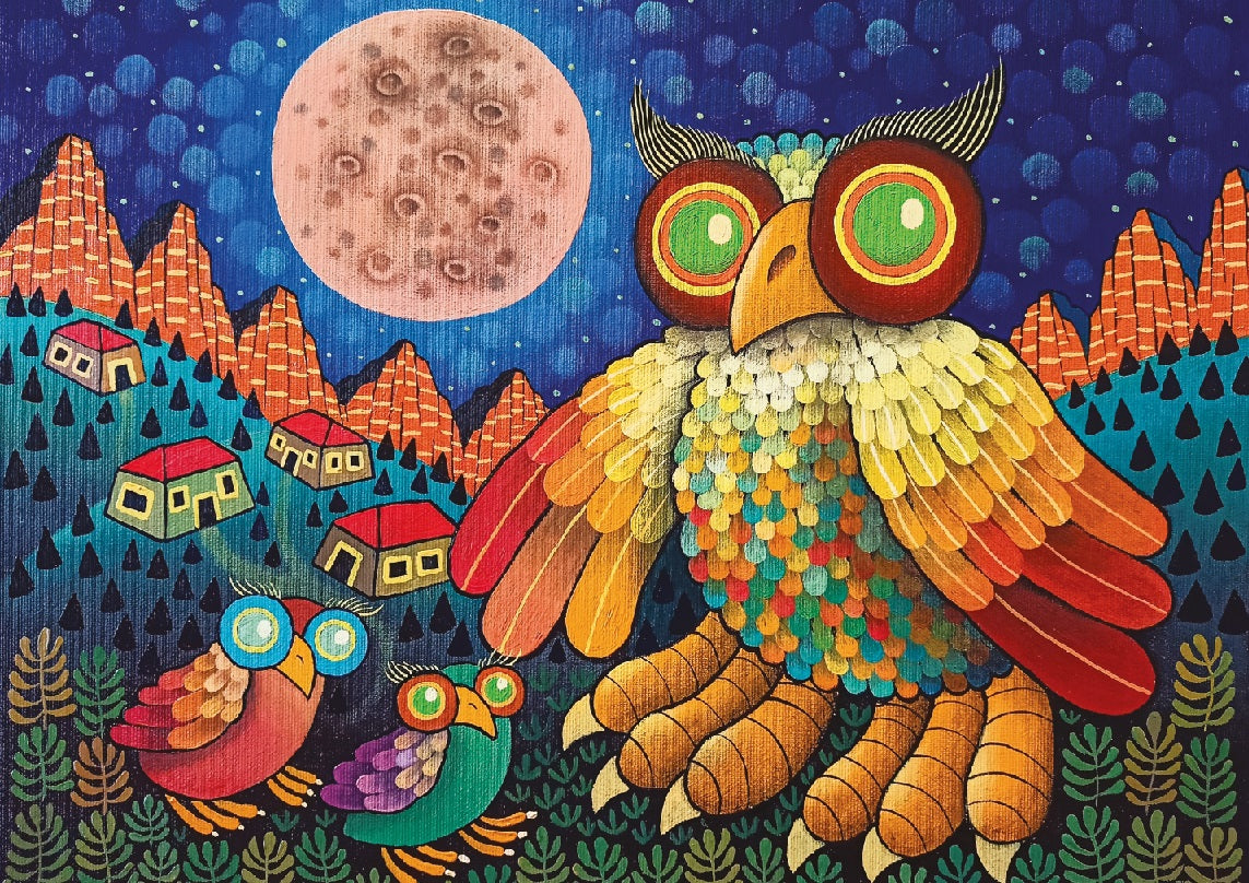 Alpine Owls by Guido Vedovato, 500 Piece Puzzle – FairyPuzzled