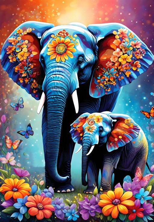 Elephants - Maternal Love Collection from 123RF, 1000 Piece Puzzle ...